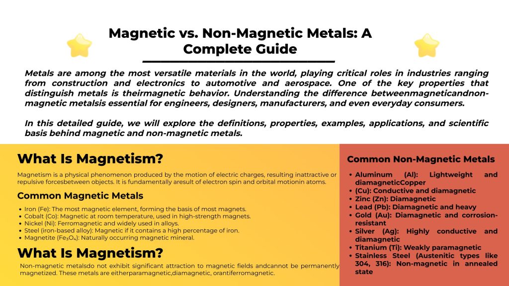 Métaux magnétiques vs non magnétiques: un guide complet - Fabricant en ...